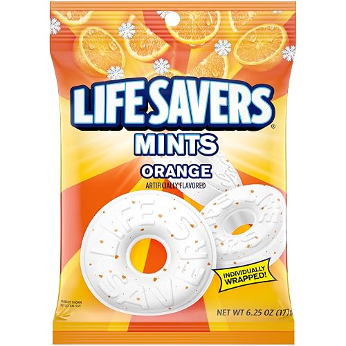 LIFE SAVERS Orange Mints, Individually Wrapped, For Snacking, Sharing ...