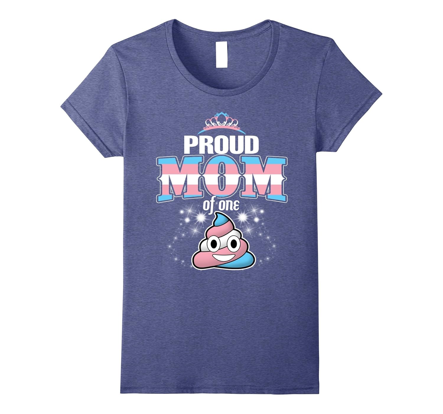 Womens Cool Proud Mom Of One Poop Emoji LGBT Trans Pride Shirt-4LVS ...