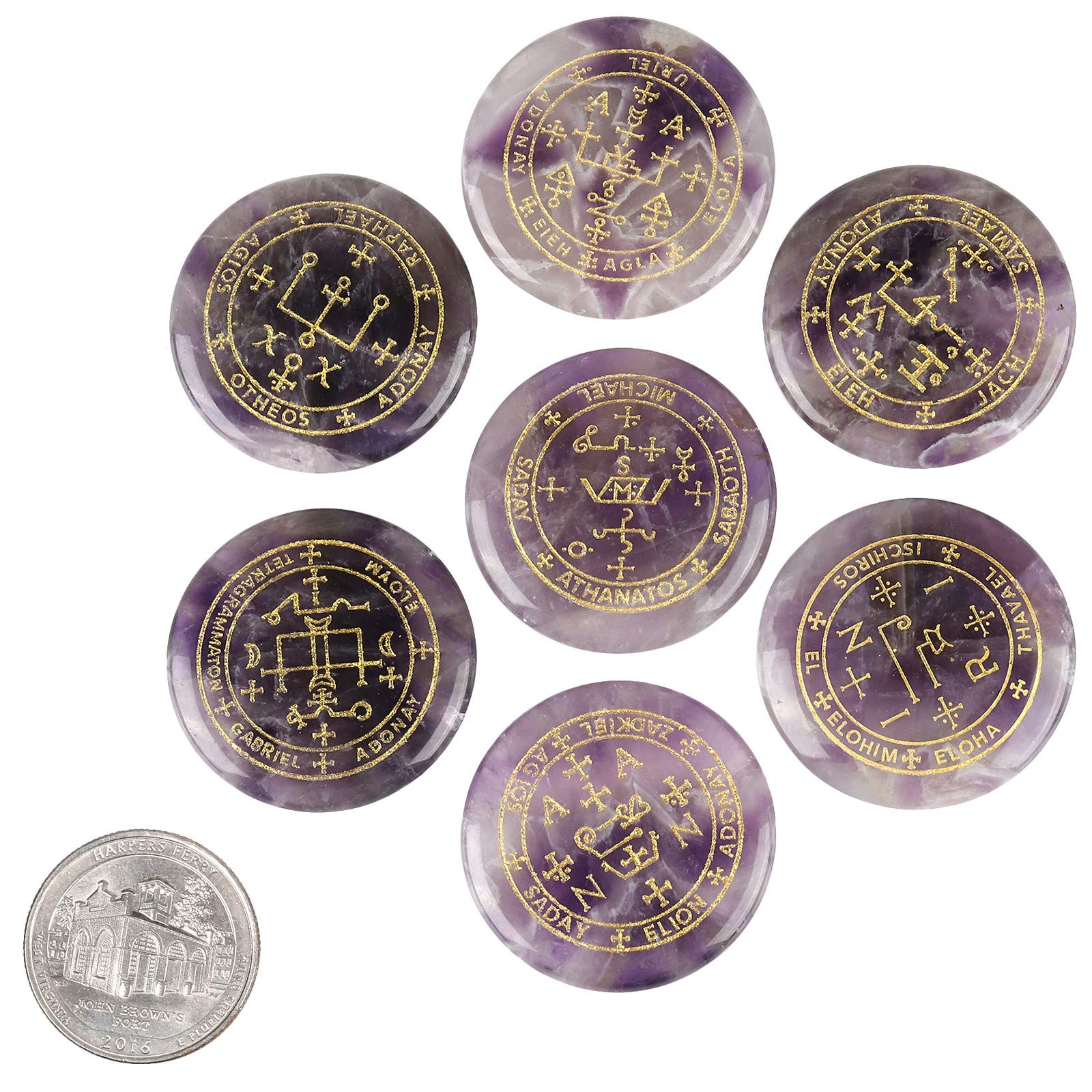Mua SUNYIK Pack of 2 Round Engraved Archangels Gabriel Sigil Talisman ...