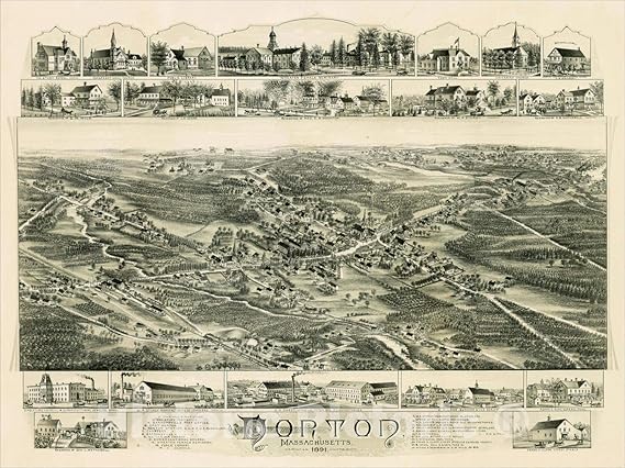 Amazon.com: Historic Map : Norton, Massachusetts. 1891, 1876, Vintage ...