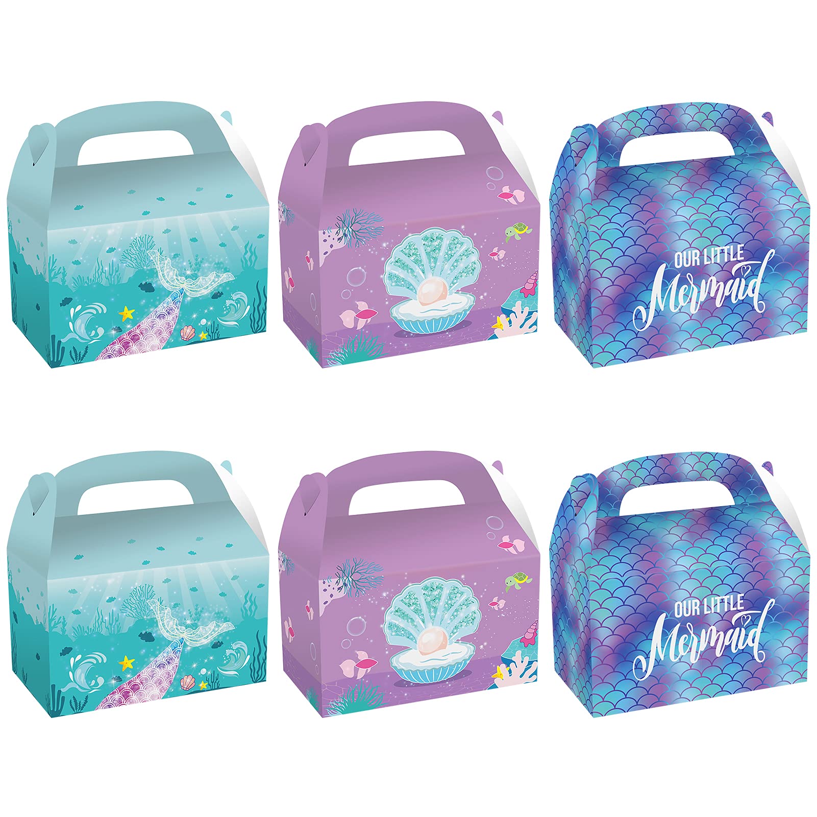 CIEOVO 24 Pack Mermaid Party Favor Treat Boxes, Mermaid Goodie Candy ...