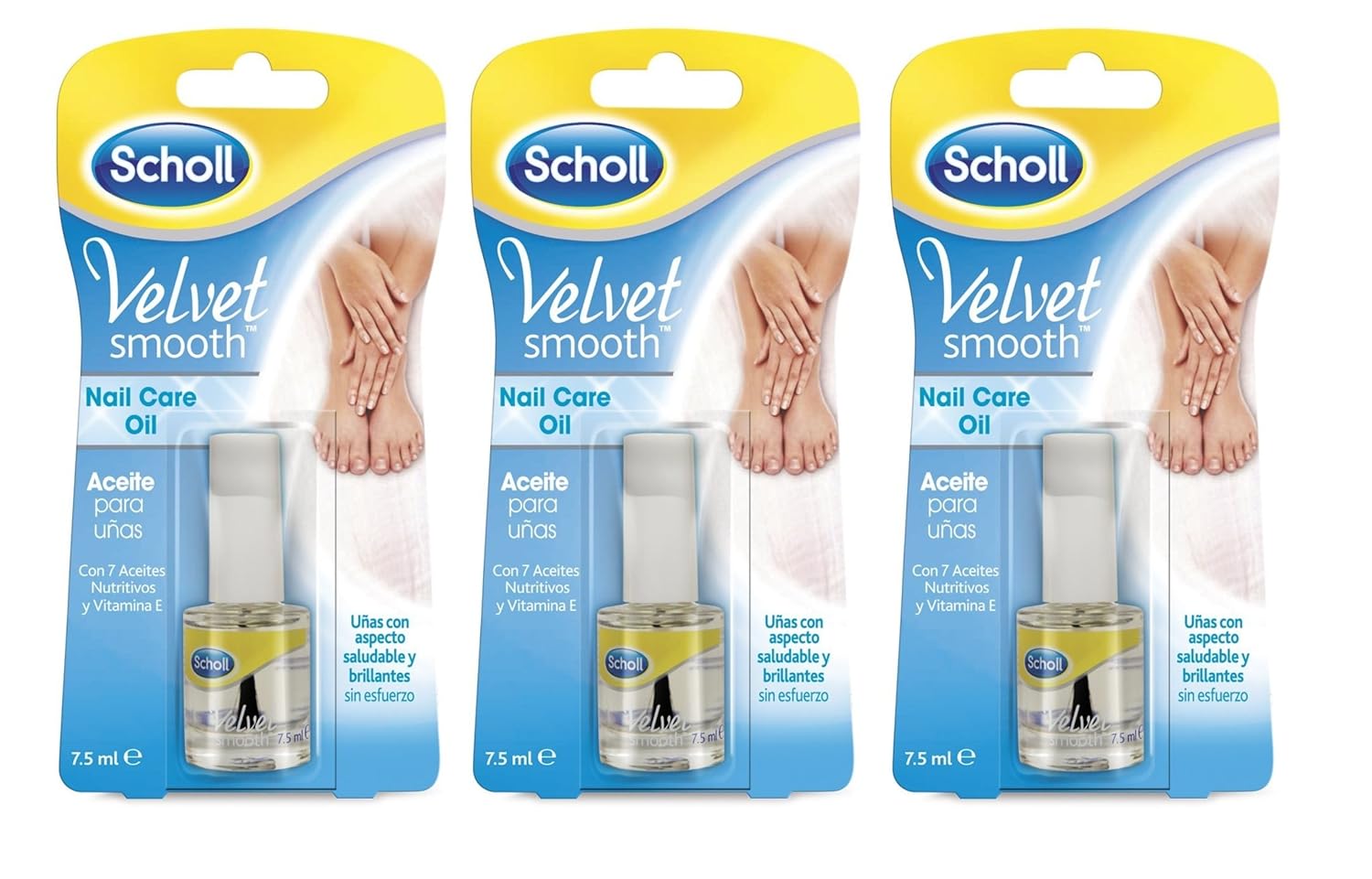 Scholl Set of 3 Velvet Smooth Nail Care Oil Three Pack: Amazon.co.uk ...