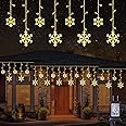 Amazon.com: Christmas Snowflake Lights, 10.66ft 168 LED Icicle Lights ...