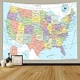 Amazon.com: TOMOZ US Maps Classical Country Interior Decor, Educational ...