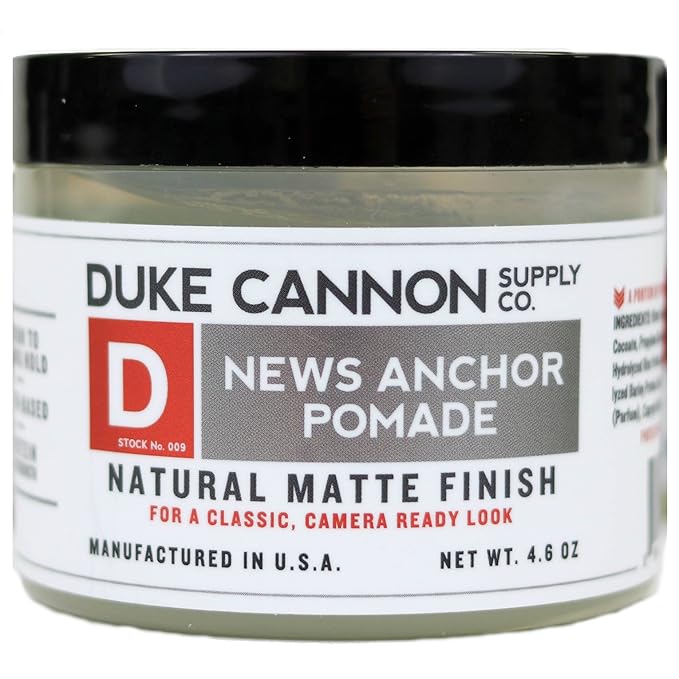 Amazon.com : Duke Cannon News Anchor Pomade for Natural Matte Finish, 4 ...