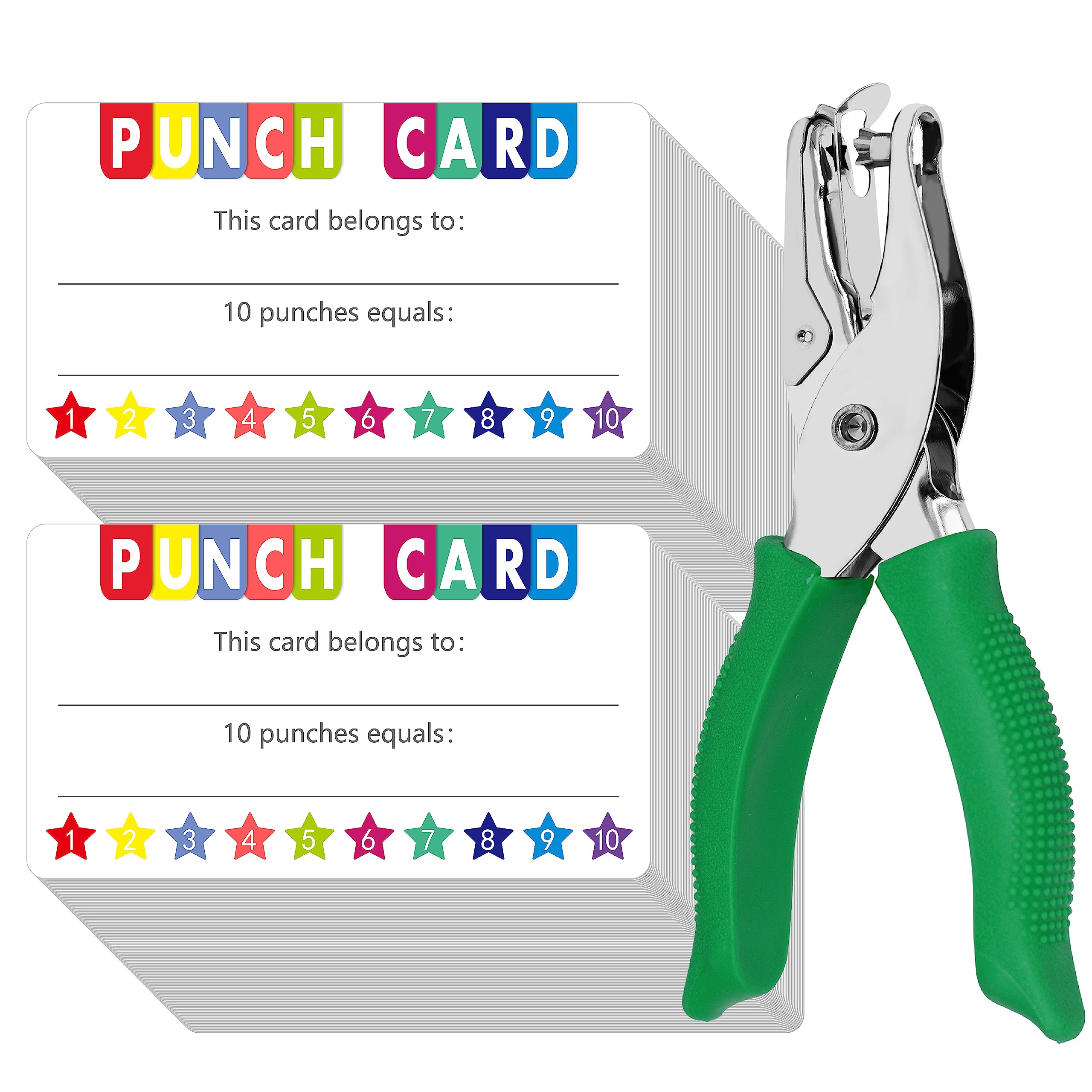 Mua 200 PCS Punch Cards, Incentive Card with Handheld Puncher Kit Star ...