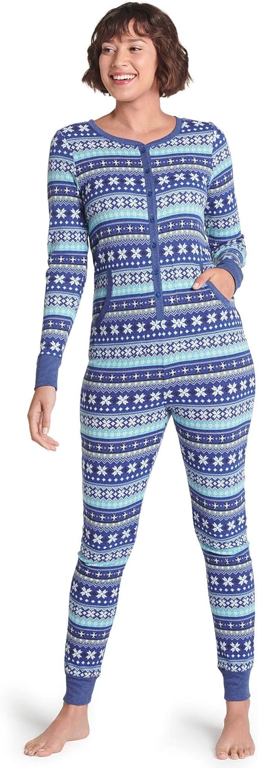 Jockey Women's Activewear Women's Waffle Union Suit, Egyptian Blue ...