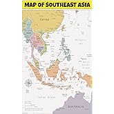 Amazon.com: Map of Asia 20x30 - Laminated Wall Map Poster Print Perfect for Classrooms and Homes ...