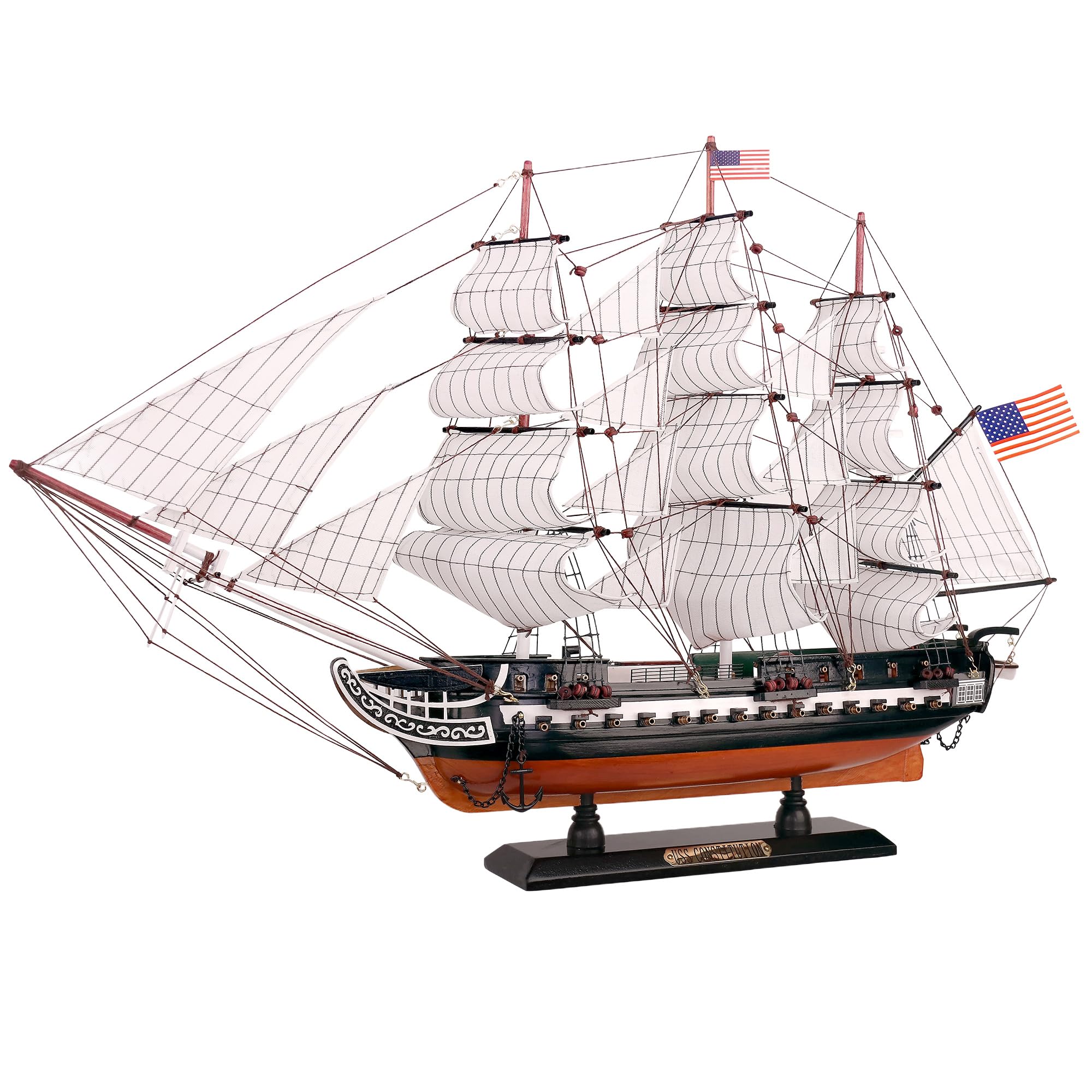 NAUTIMALL USS Constitution Wooden Model Ship 27" Replica Nautical ...