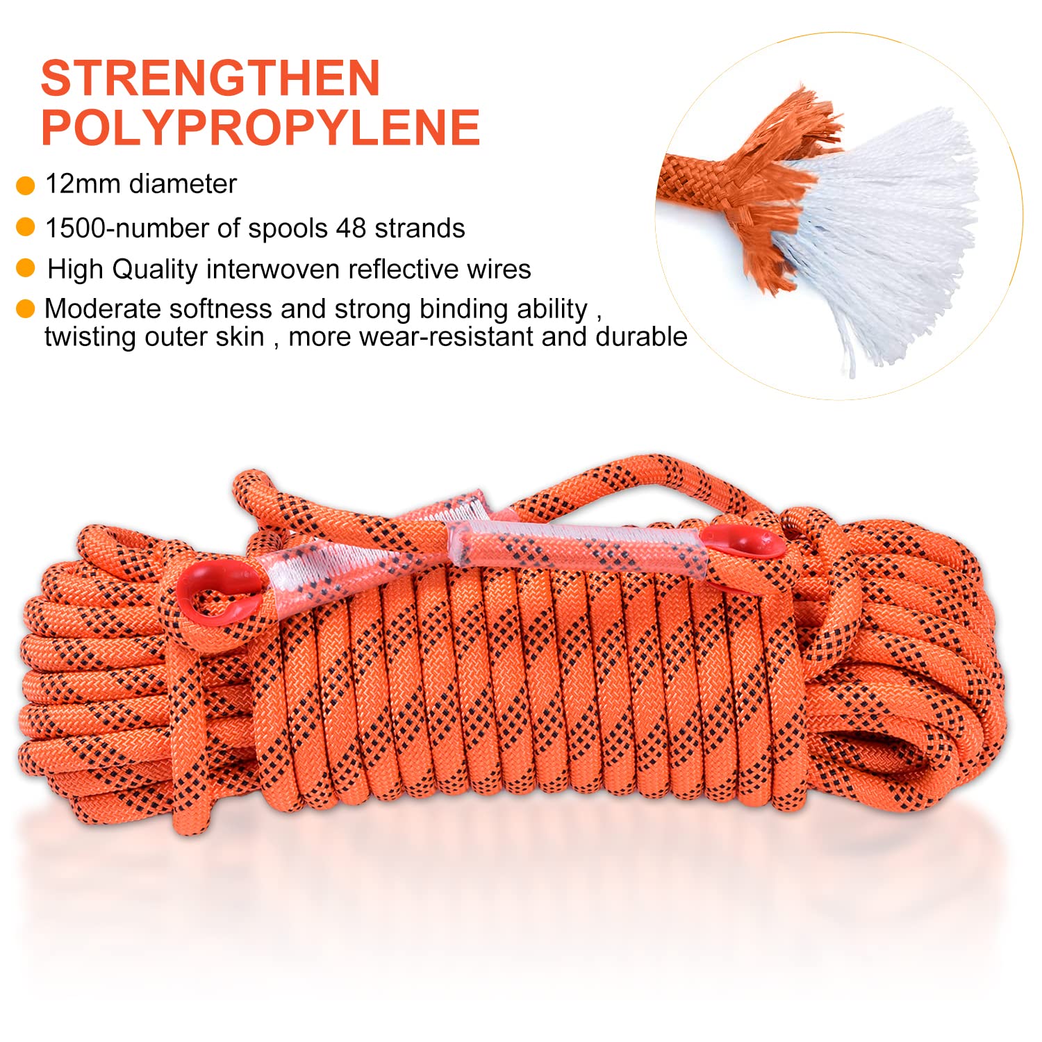 LZ.MZXU Climbing Rope, 12 Mm Static Climbing Rope, 32FT(10M) 65FT(20M ...
