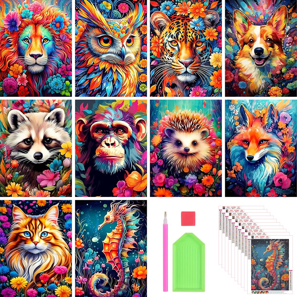 Stalente Diamond Painting Kits for Adults, 10 Pack 5D Diamond Art Kits ...