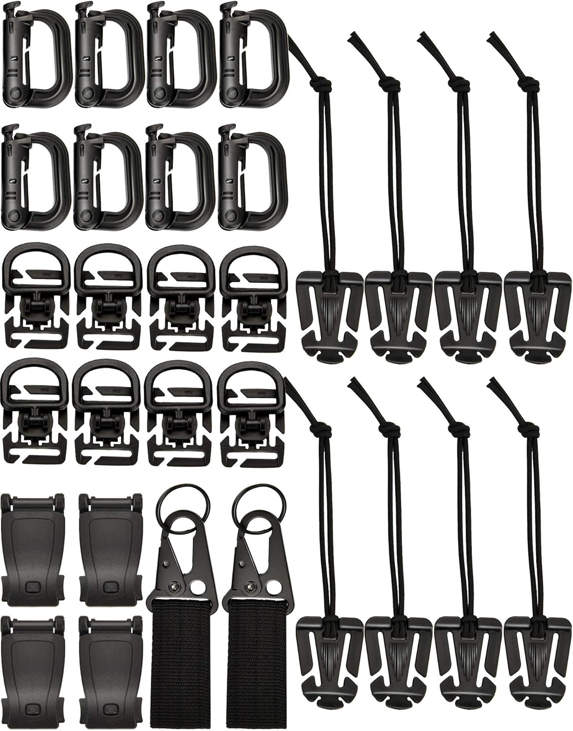 30 Pieces Tactical Molle Attachments Tactical Bag Clip Strap Set for ...