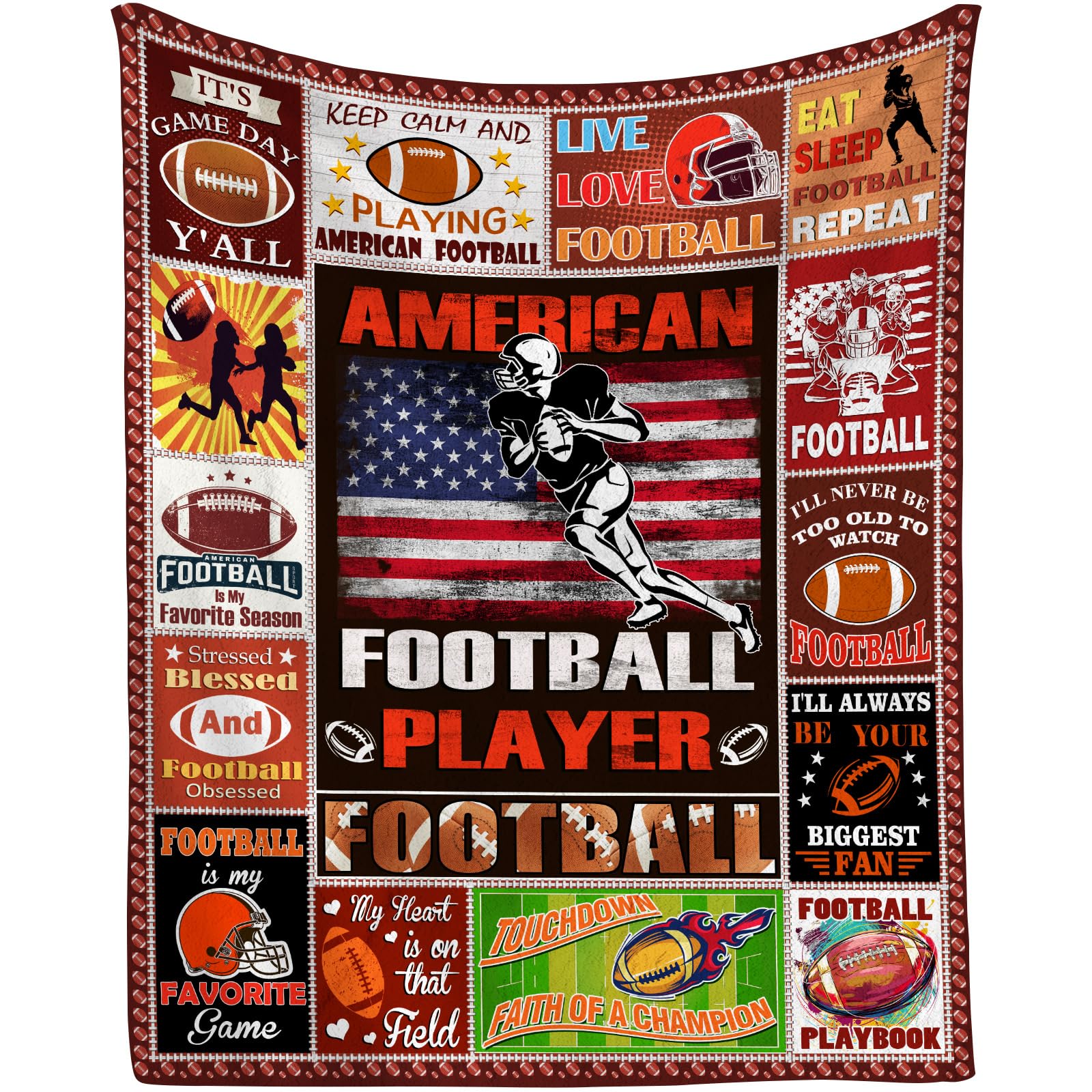 ALBRINT Football Gifts, Football Blanket, Football Team Gifts for Teens ...