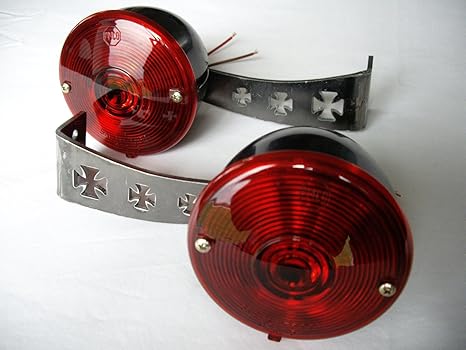 Amazon.com: Universal Hot Rod Tail Lights with Iron Cross 1 Pair ...