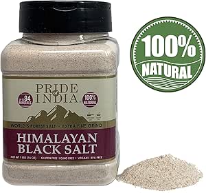 Himalayan Black Rock Salt (Kala Namak) - Extra Fine Grind, (16 oz ...