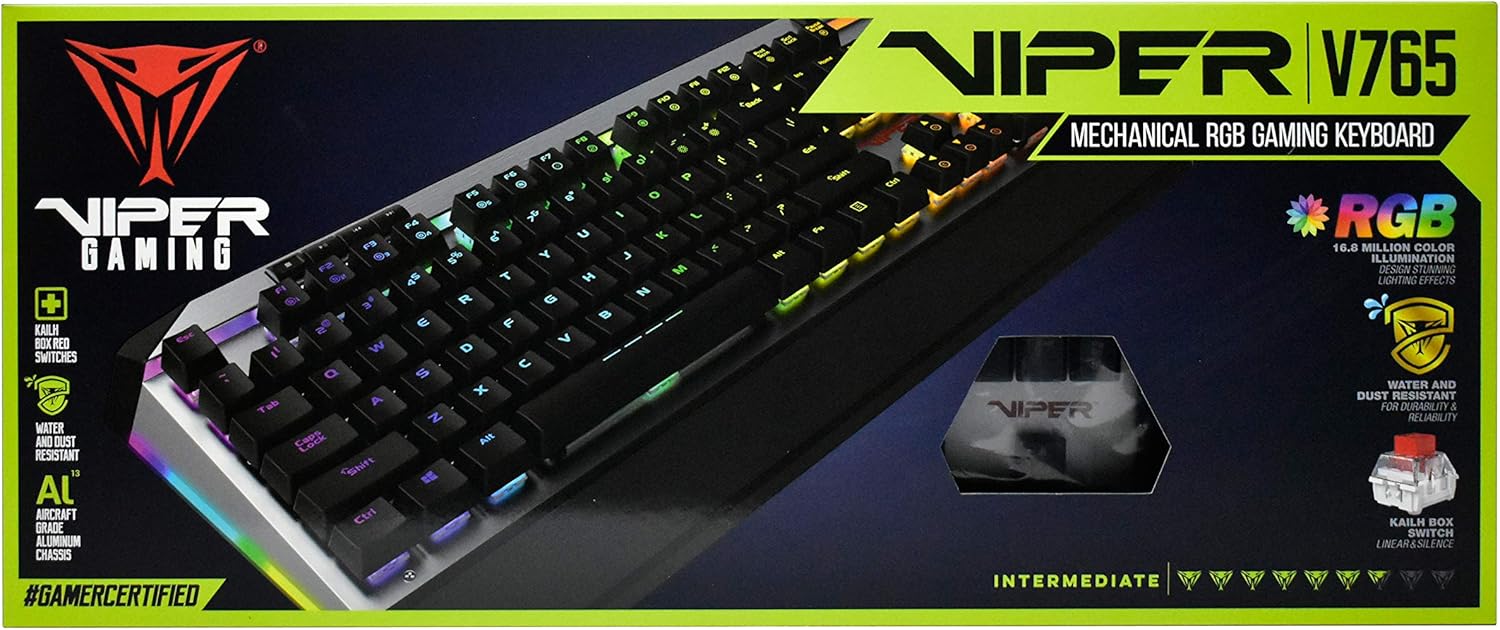 Viper Gaming V765 Mechanical RGB Illuminated Gaming Keyboard w/Media ...