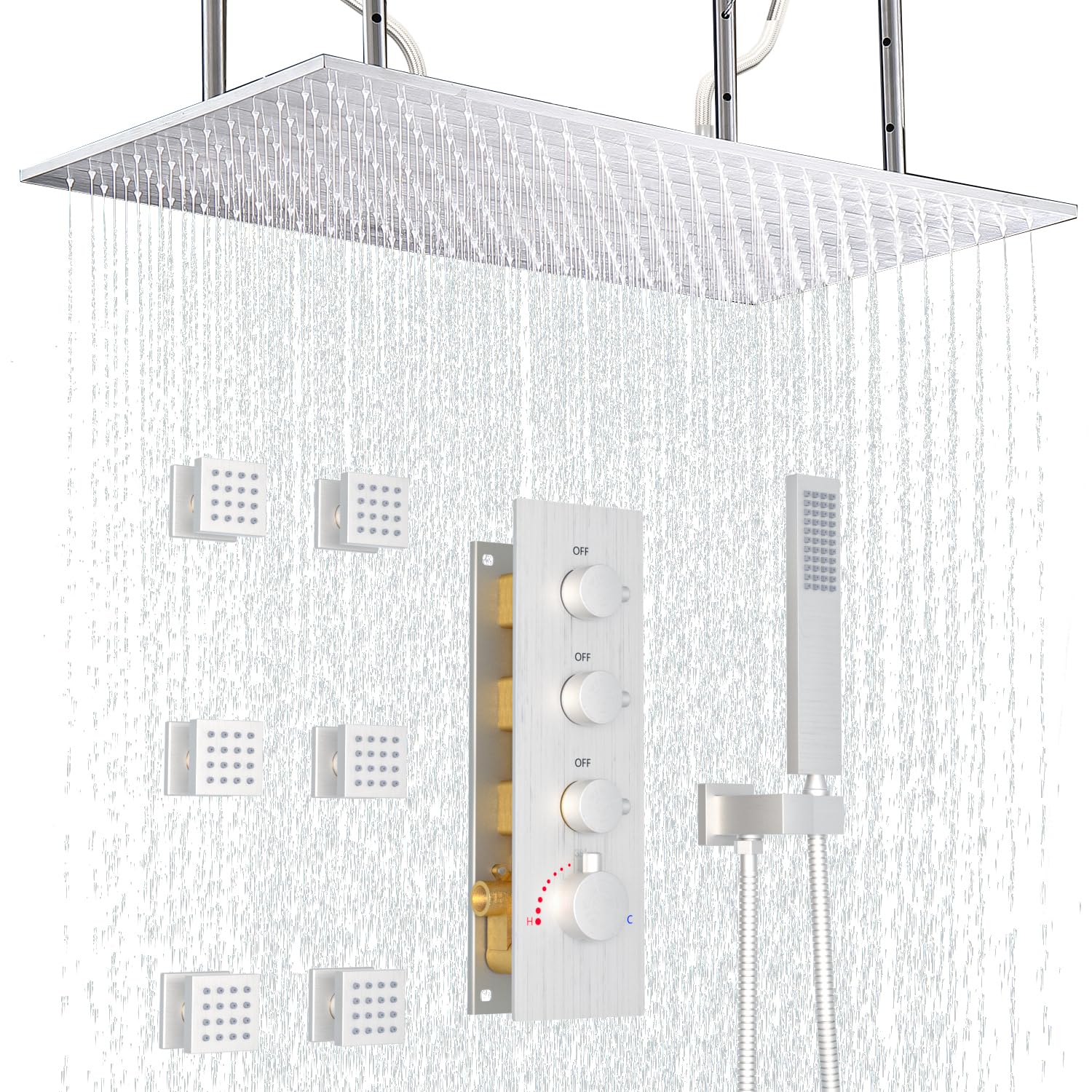 Enga Rain Shower System, 16x32 inch Ceiling Shower Head Large for Two ...