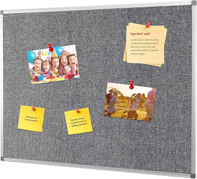 MAKELLO Notice Boards Felt Message Pin Board for Office, School ...