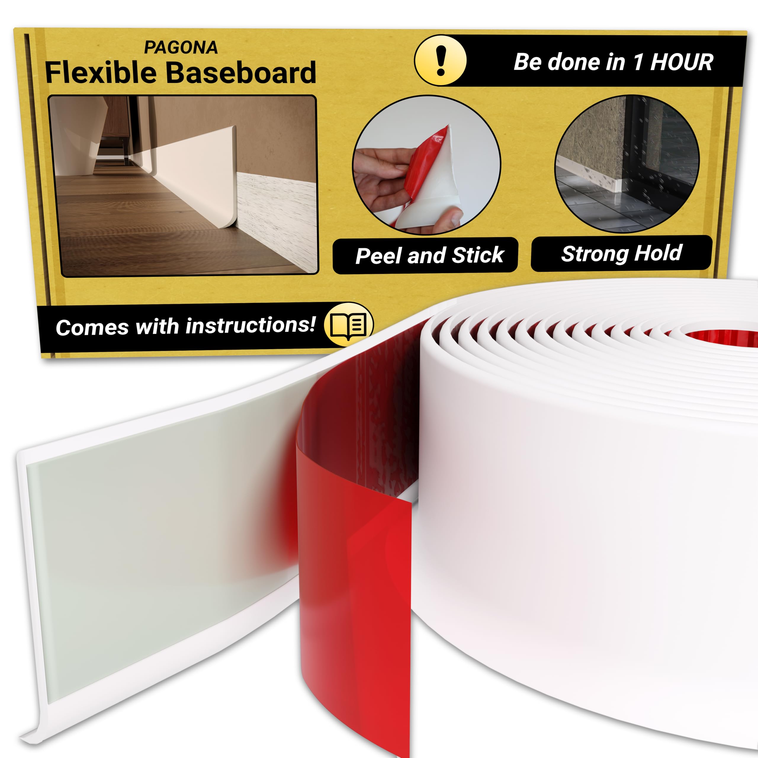 Mua Pagona Floor Trim Molding, Trim for Walls, Peel and Stick Baseboard ...