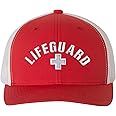 Red/White + Lifeguard Trucker Hat | Mesh Back Snapback Adjustable ...