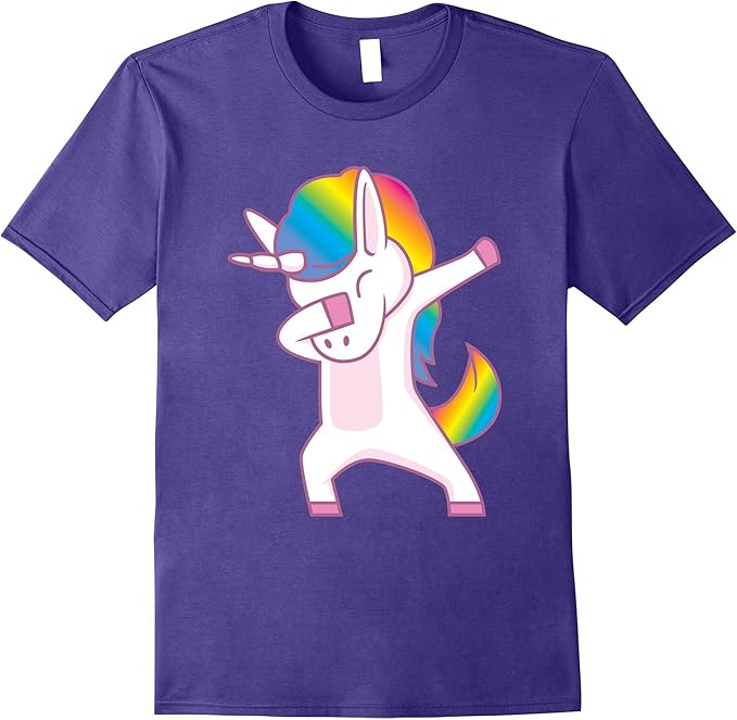 Amazon.com: Unicorn Dabbing Shirt Cute Colorful Funny Dab Dance T-Shirt ...