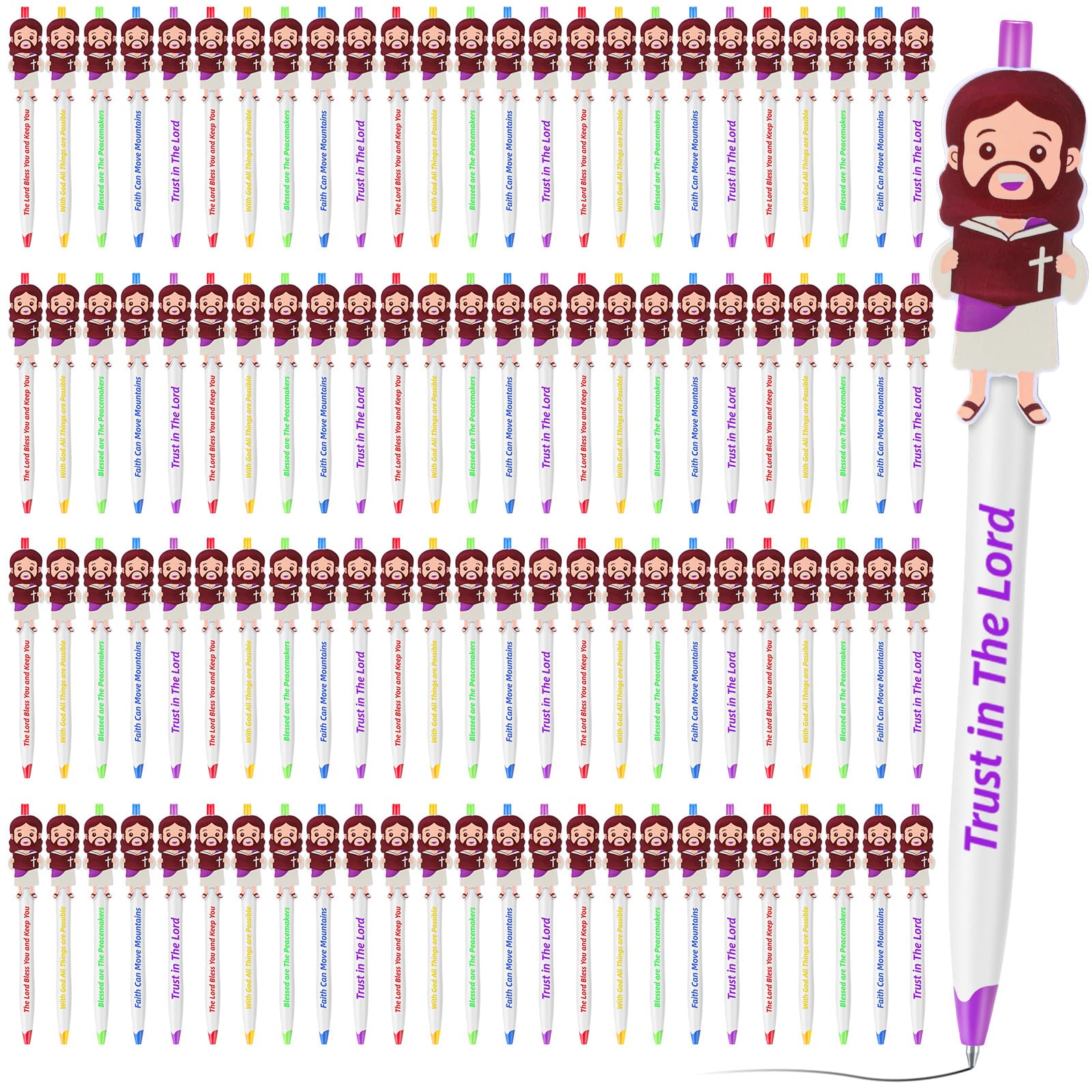 CroBlissful 100 Pcs Christian Jesus Pens Bulk, Easter Christian Gift ...