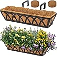 Amazon.com : WIMART Window Box Railing, 24 Inch Black Metal Hanging ...