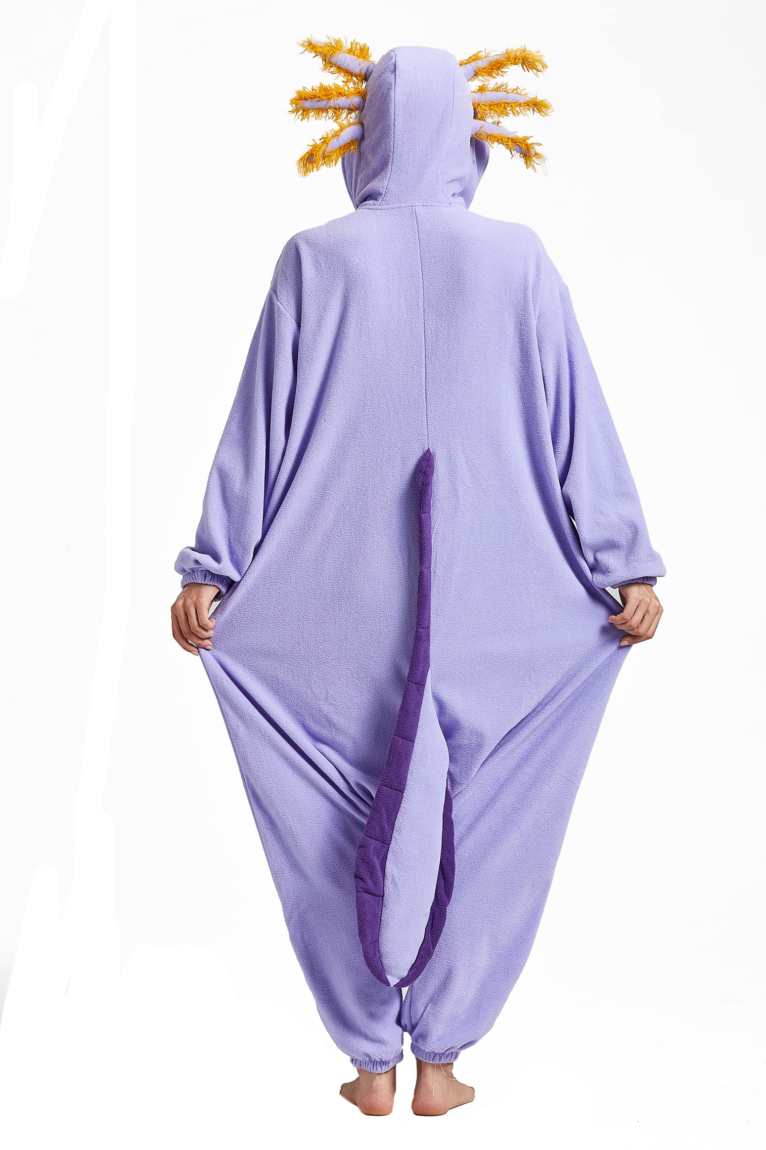 DELEY Unisex Axolotl Onesie Costume Adult Animal Pajamas Cosplay Plush ...