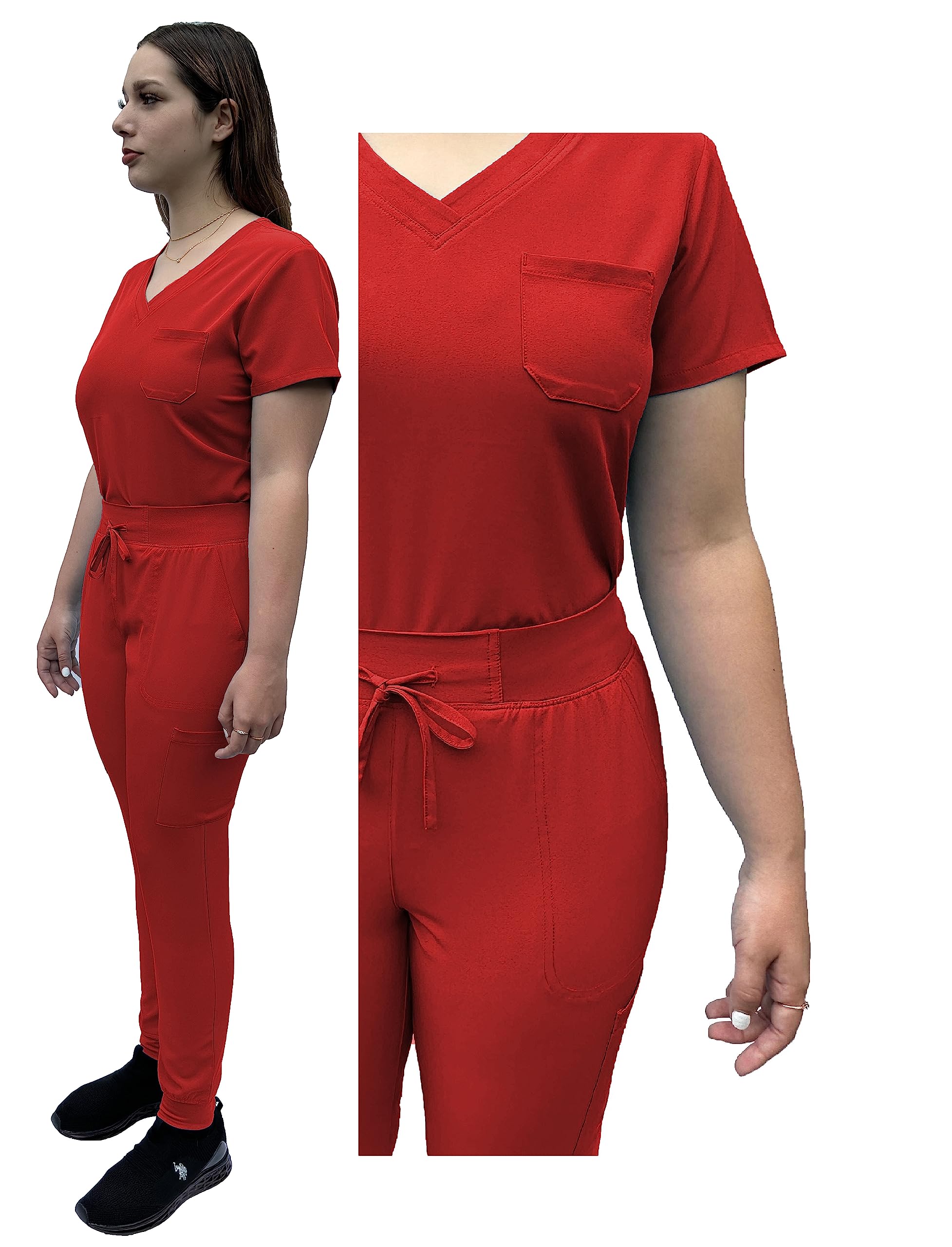 ANGIE UNIFORMS YOGAFLEX Tuck-in Jogger Scrubs for Women Set. Regular ...