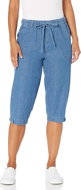 Erika Women's Blair High Rise Pull on Straight Leg Capri at Amazon ...