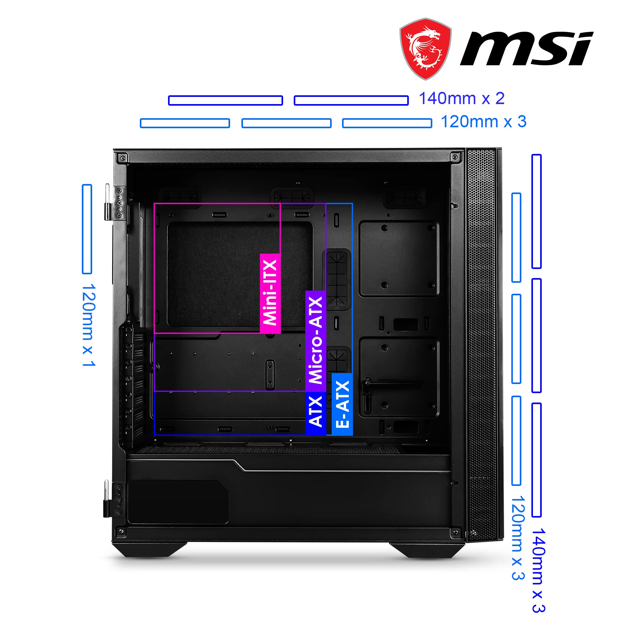 Mua MSI MPG QUIETUDE 100S Mid-Tower PC Case - Tempered Glass & Sound ...