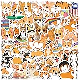 Amazon.com: Cartoon Corgi Stickers - 50 PCS Puppy Dog Decals Cartoon ...