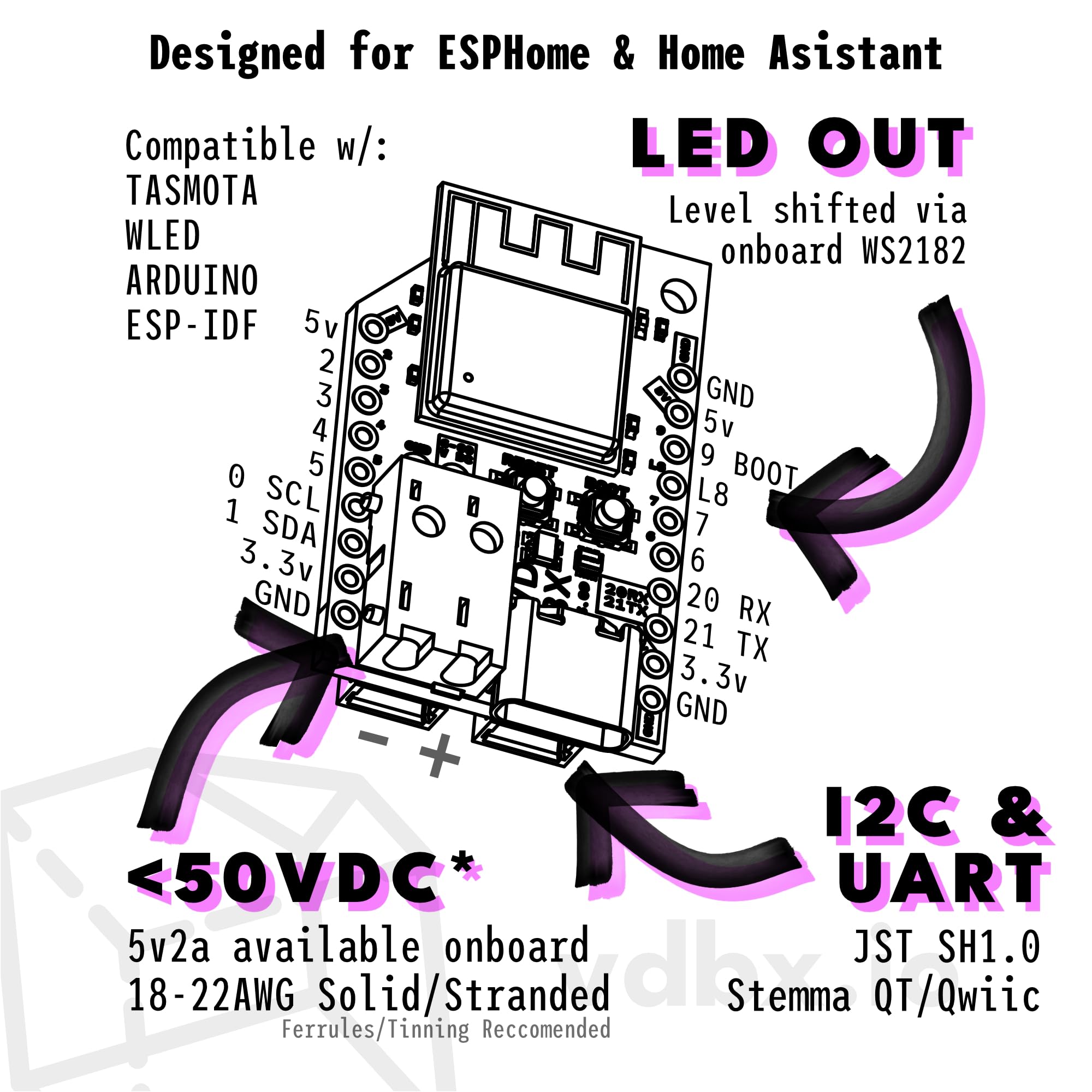 Mua FLIP_C3 ESP32 with 50v DC Buck 5V 2A 10W TASMOTA WLED Compatible ...