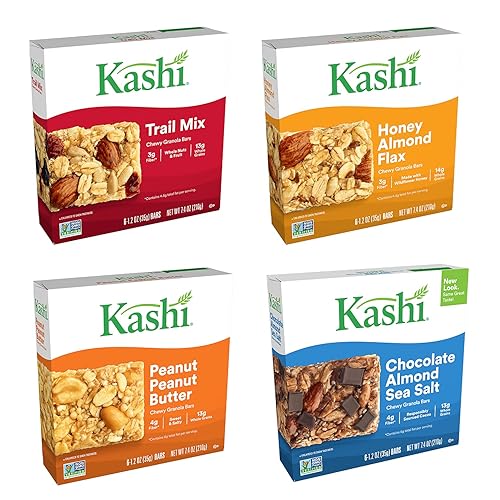 Kashi Chewy Granola Bars, 4 Flavor Variety Pack, Whole Grain Snacks 6 ...