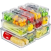 Amazon.com: ZIJUND 14 Pack Fridge Organizer, Stackable Refrigerator ...