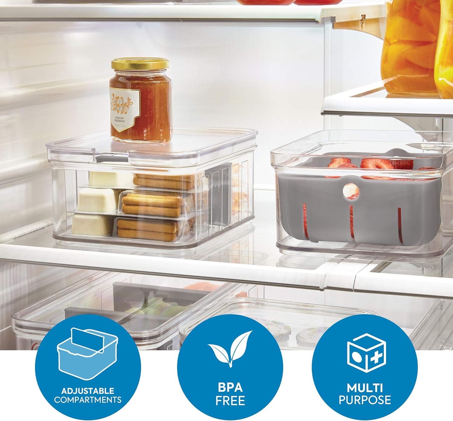 Contenitori e barattoli trasparente iDesign Organizer cucina Box frigo ...