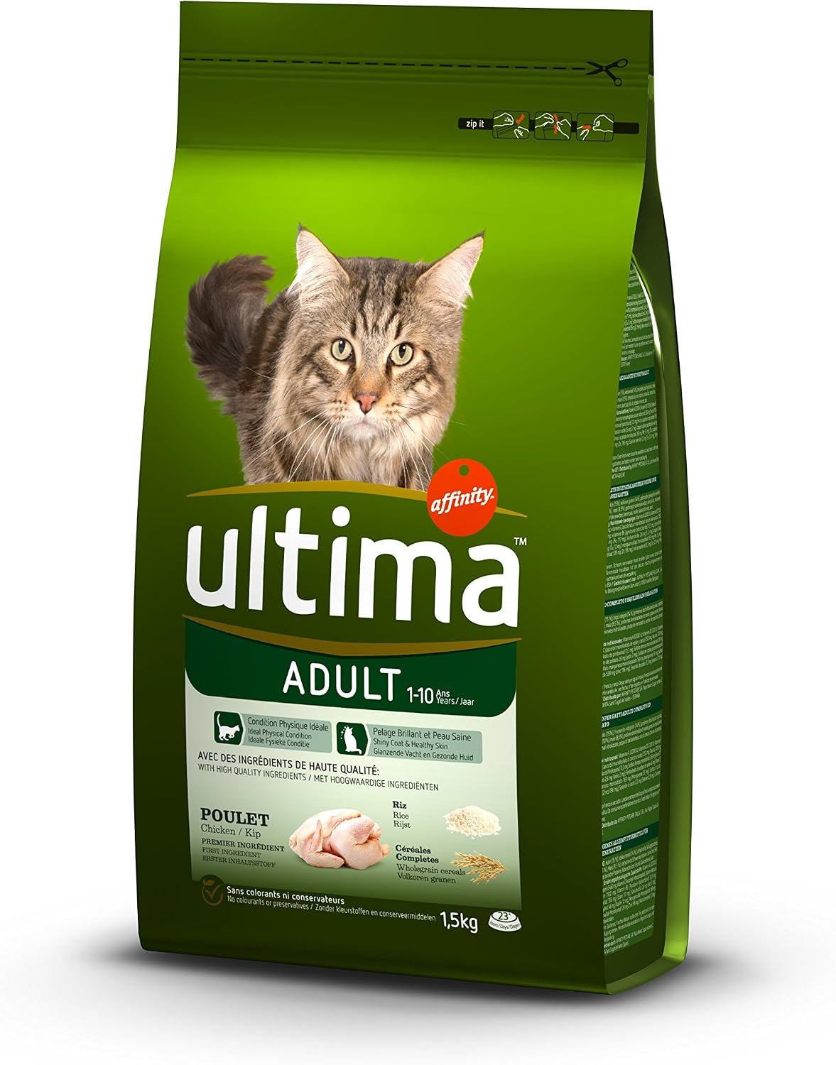 Ultima Croquettes Pour Chat Adulte Poulet Et Riz 1 5 Kg Amazon fr