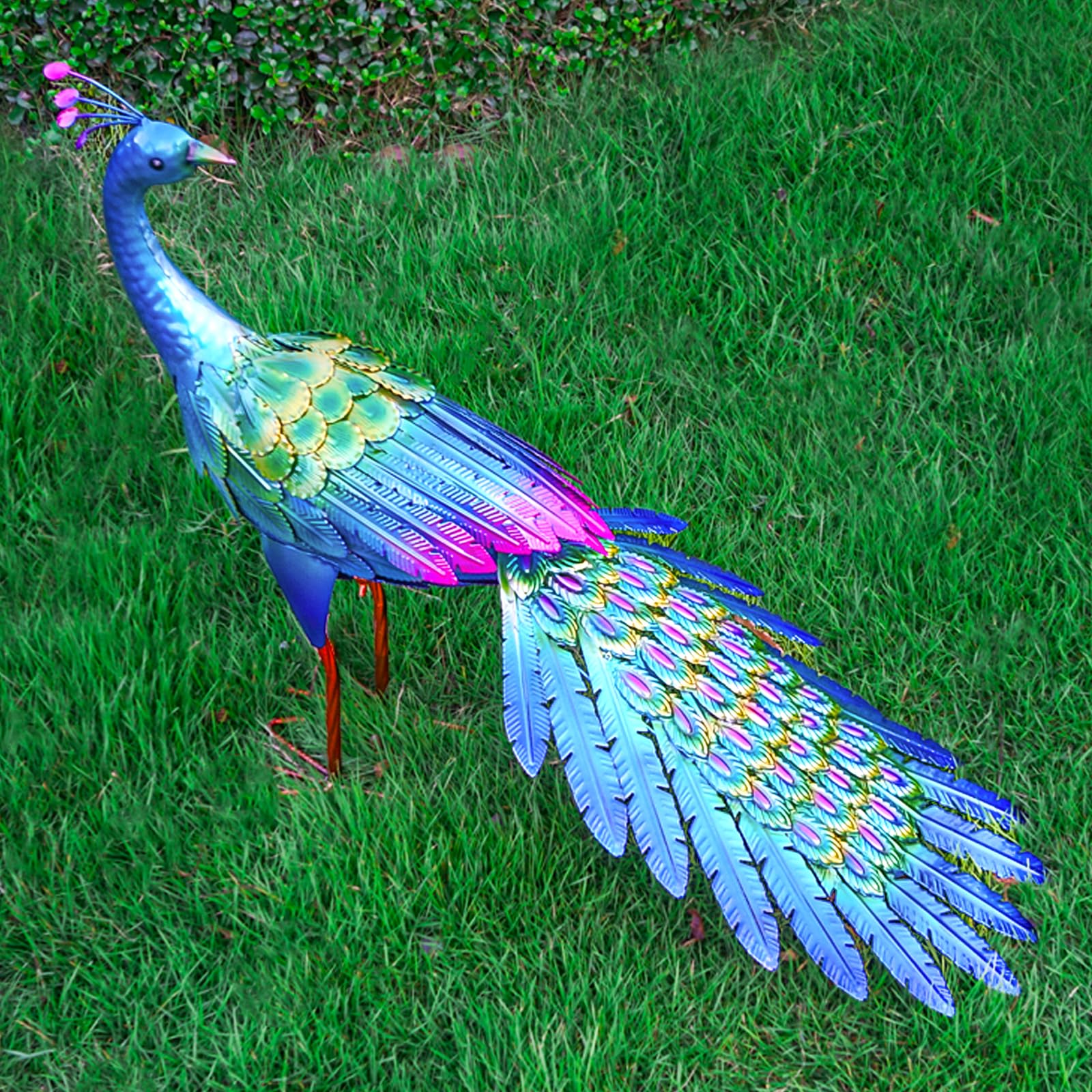 OAGluminix Metal Outdoor Peacock Decor Garden Sculptures & Statues ...