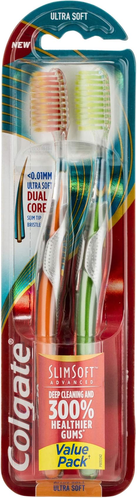 Colgate Slim Soft Advanced Ultra Soft Toothbrush Value 2Pack: Amazon ...