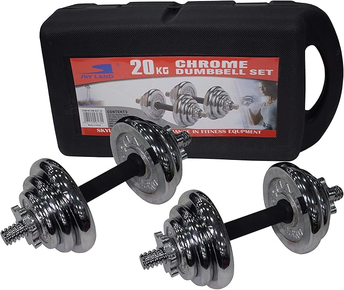 York 20kg Chrome Dumbbell Set: Amazon.co.uk: Sports & Outdoors