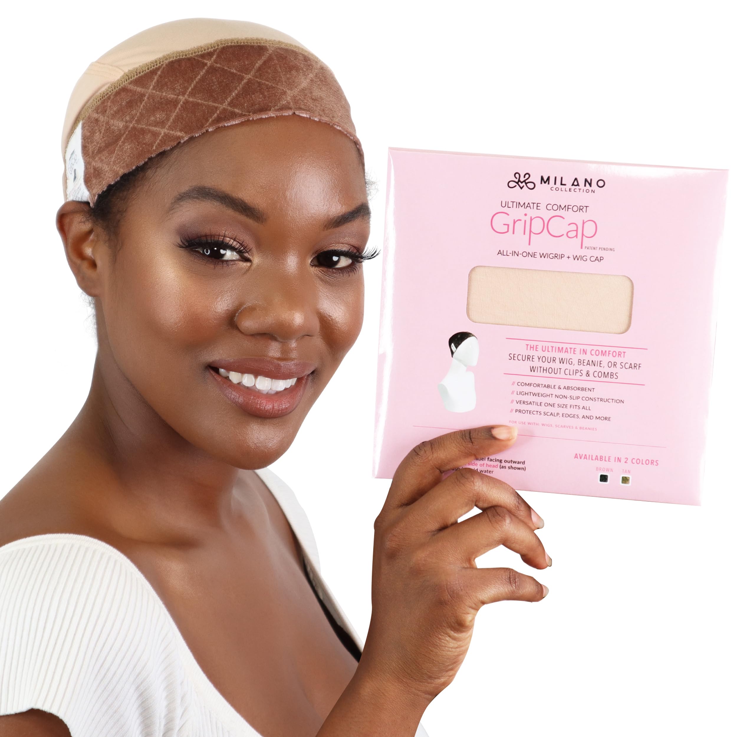 MILANO COLLECTION Ultimate Comfort GripCap, All-In-One Under Wig Cap ...
