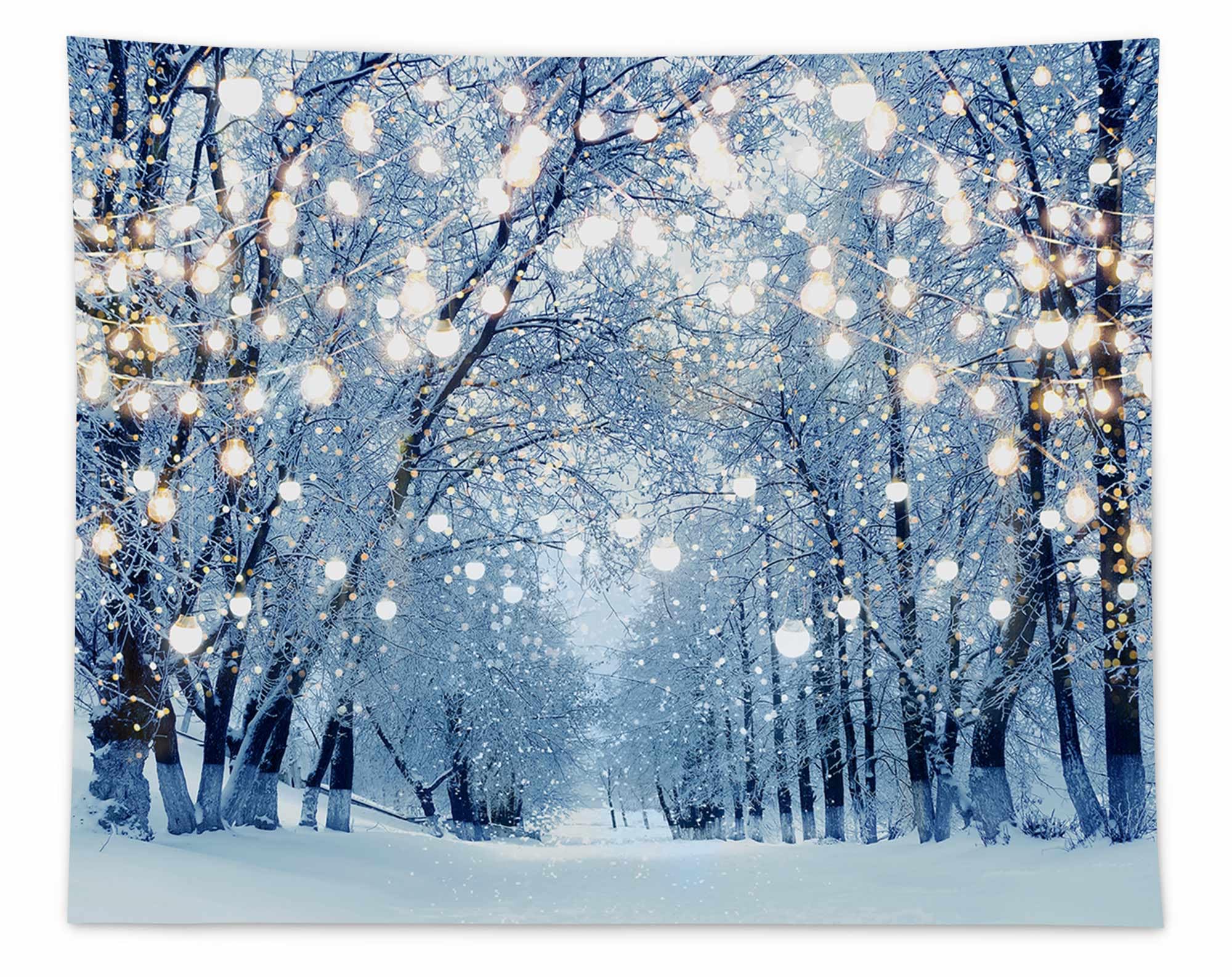 Allenjoy 10 x 8 FT Winter Forest Backdrop Wonderland Snowflake ...