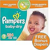 Diapers Size 3 - Pampers Baby Dry Disposable Baby Diapers, 192 Count ...