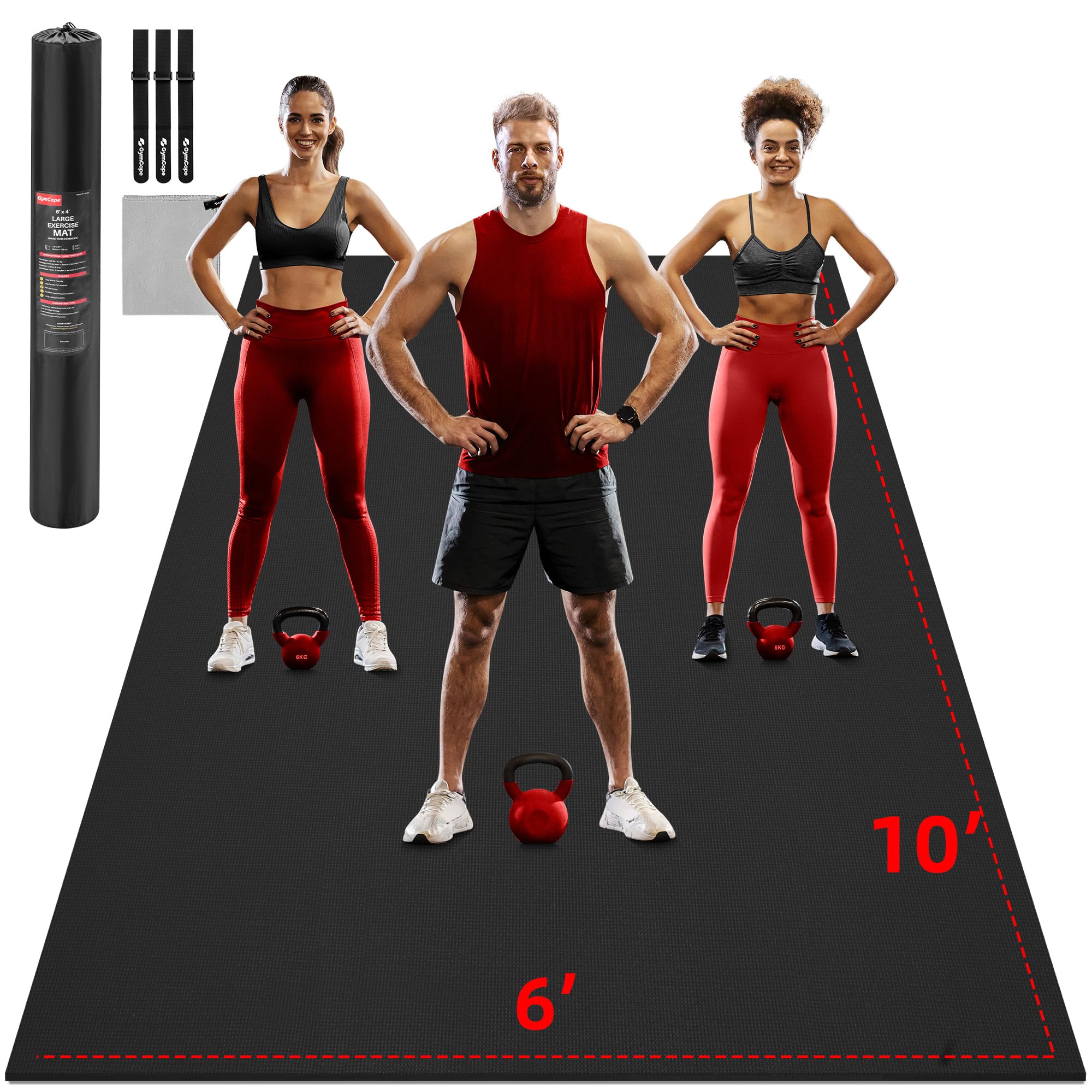 GymCope Extra Large Exercise Mat, Thick Workout Mat for Home Gym ...