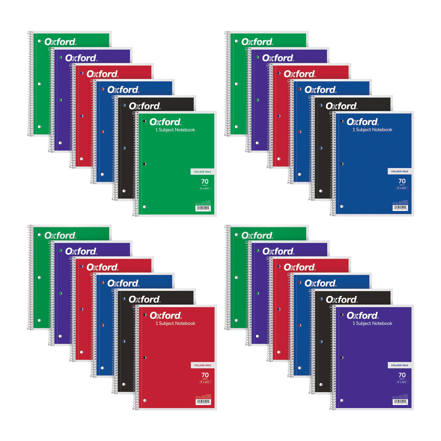 Oxford Spiral Notebooks, Bulk College Ruled Spiral Notebooks for School ...
