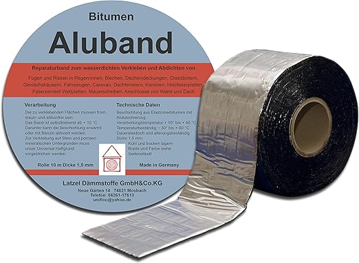 Bitumen Aluband Reparaturband Dichtband Farbe Aluminium 200 mm - Rolle ...
