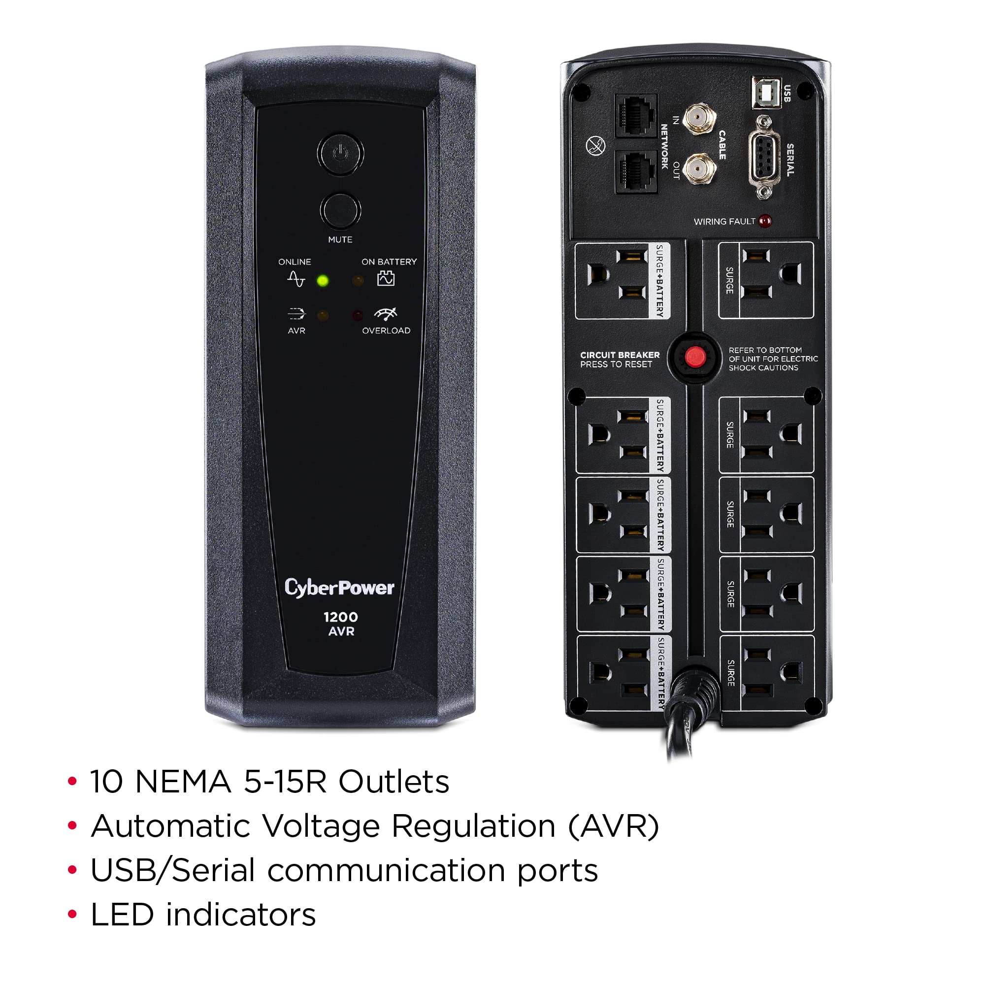 Mua CyberPower CP1200AVR AVR UPS Battery Backup and Surge Protector ...