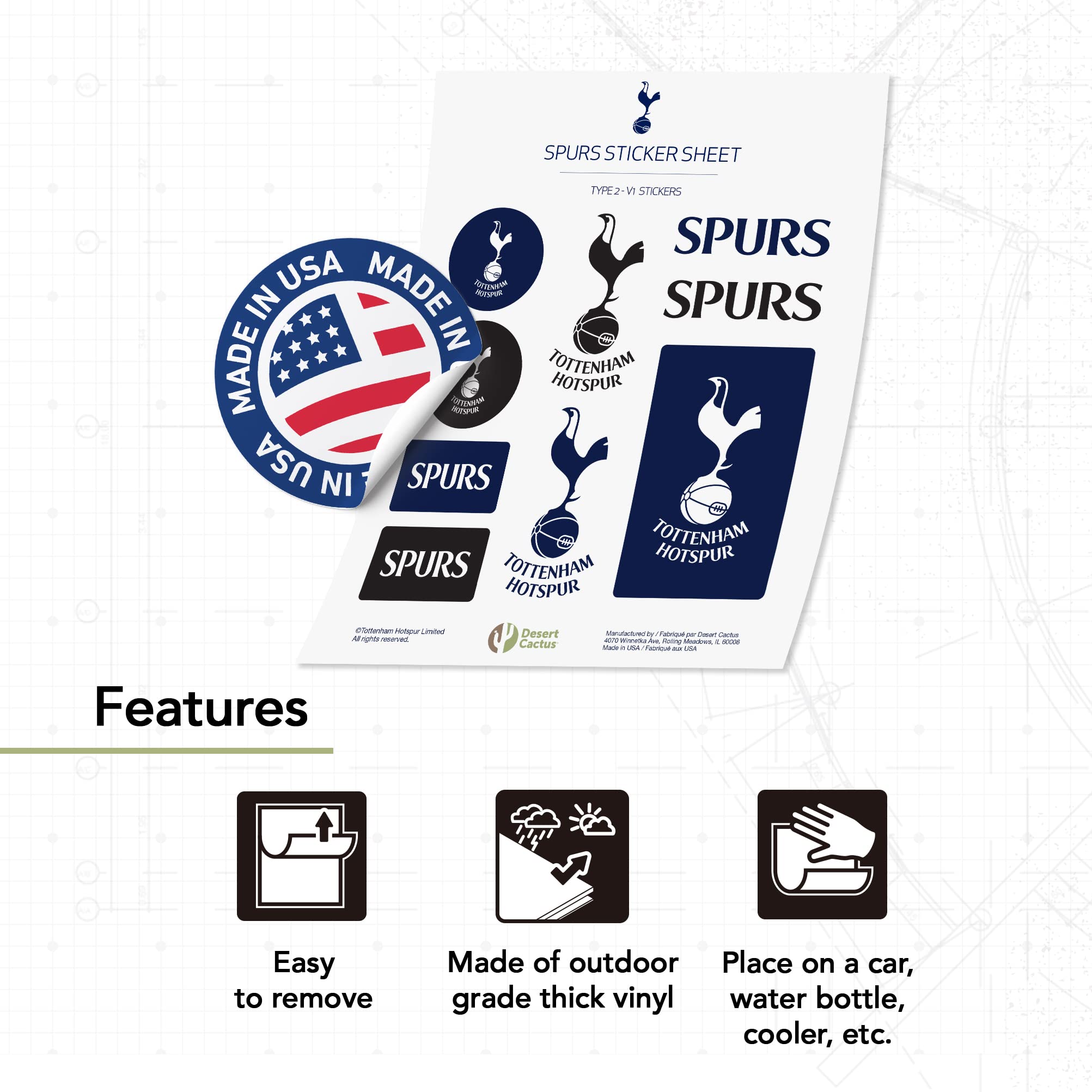 Mua Desert Cactus Tottenham Hotspur Spurs Sticker Decal Sheet Vinyl ...