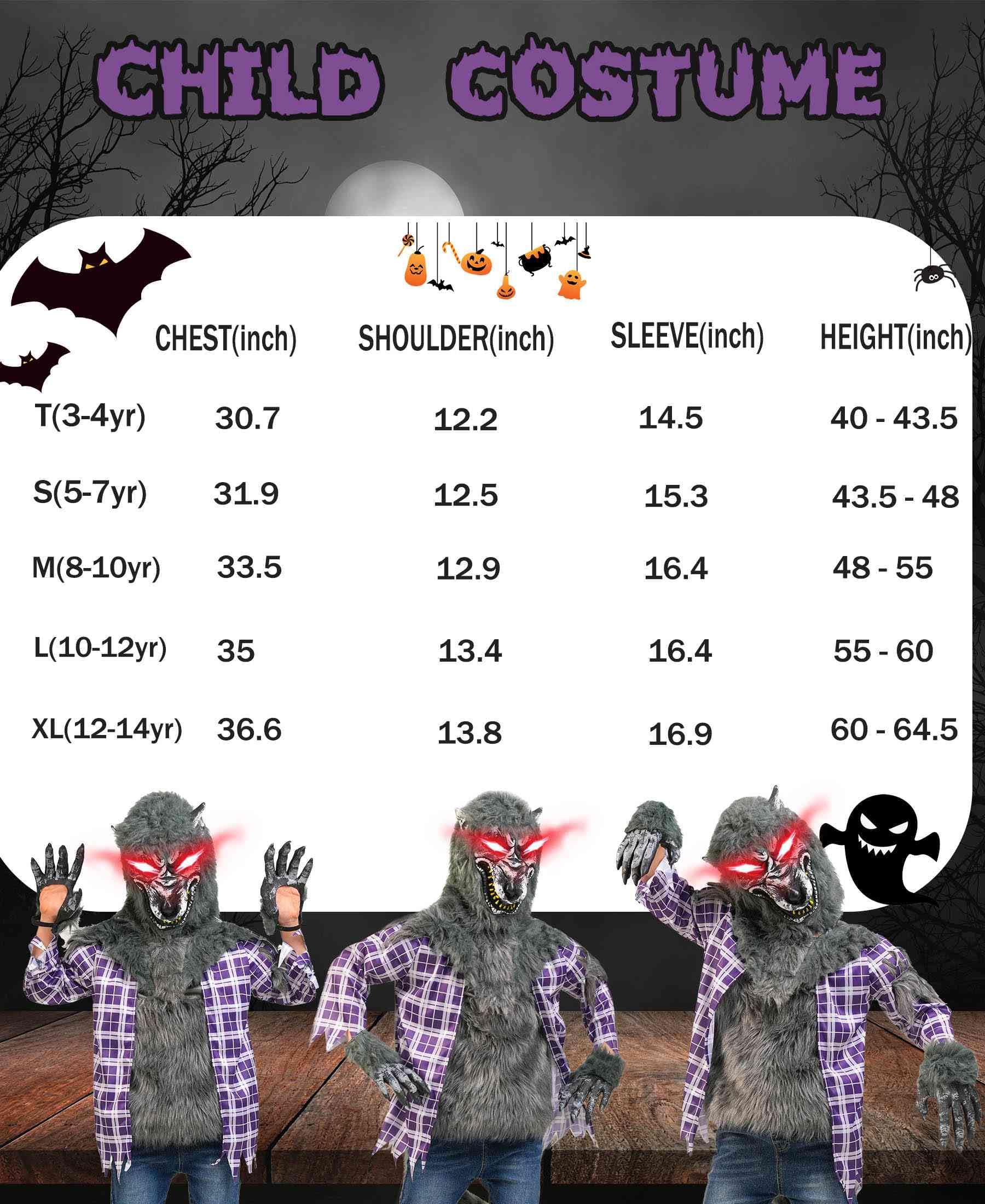 Nalmits Halloween Werewolf Costume For Boys, Deluxe Howling Wolf Suits ...