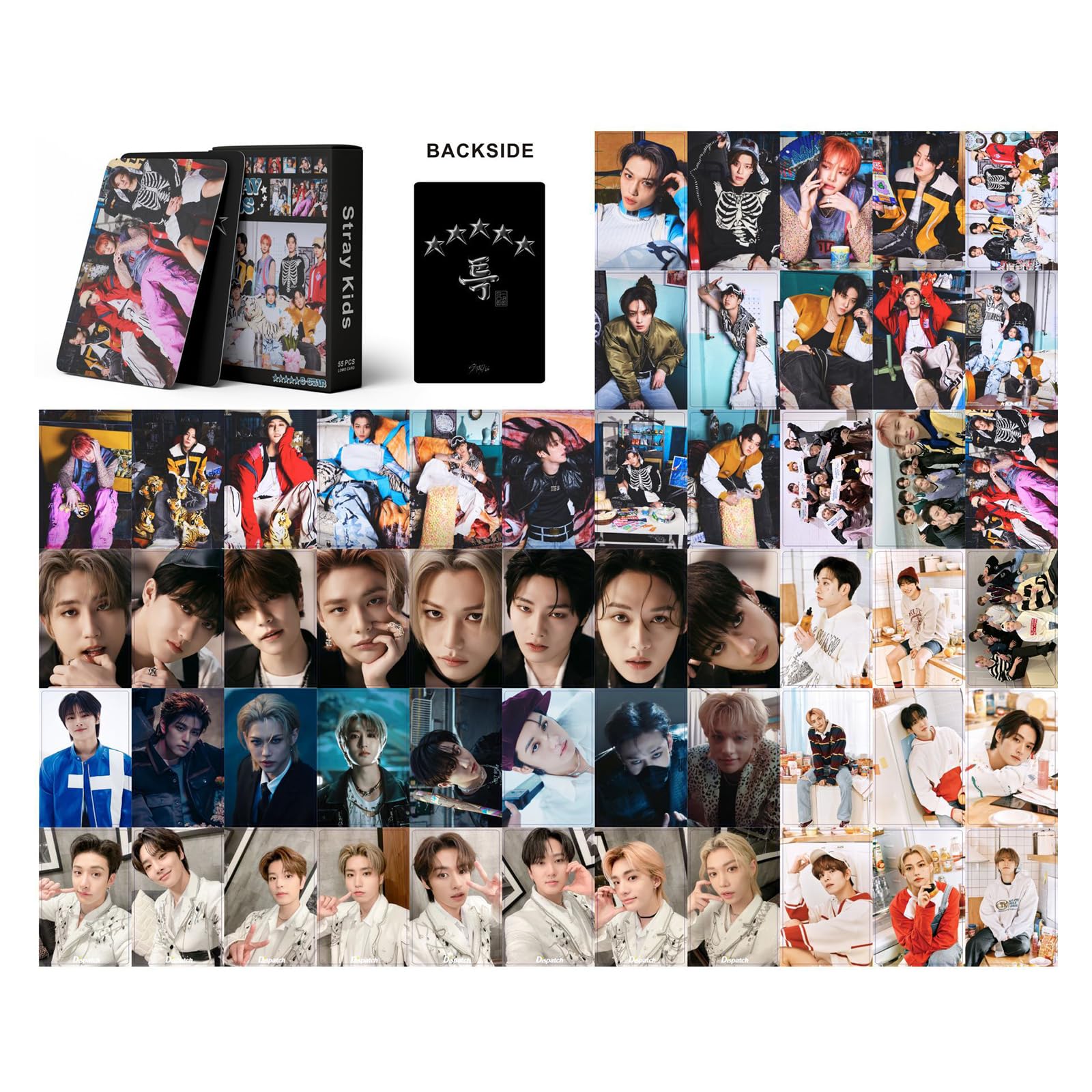 Mua Stray Kids 5-STAR 2023 Photocards Lomo Card 55Pcs Stray Kids Mini Greeting Cards Box Set ...